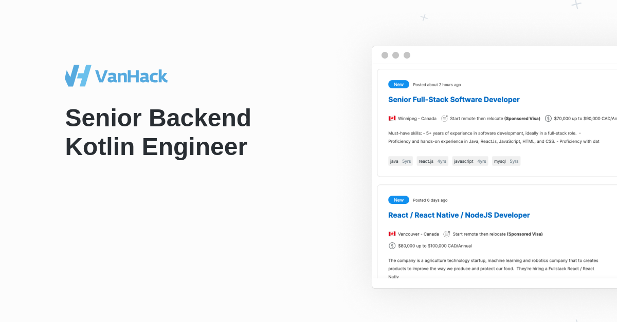 Senior Backend Kotlin Engineer - VanHack